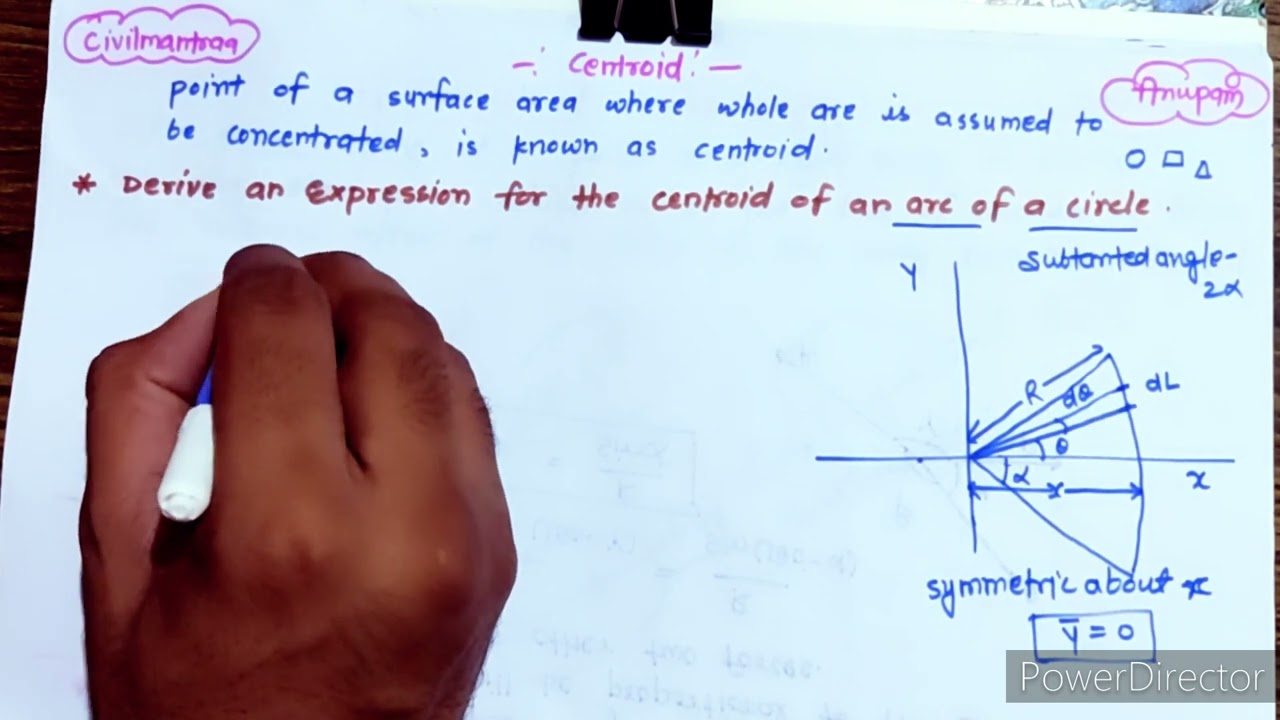 Centroid of an Arc of a Circle . - YouTube