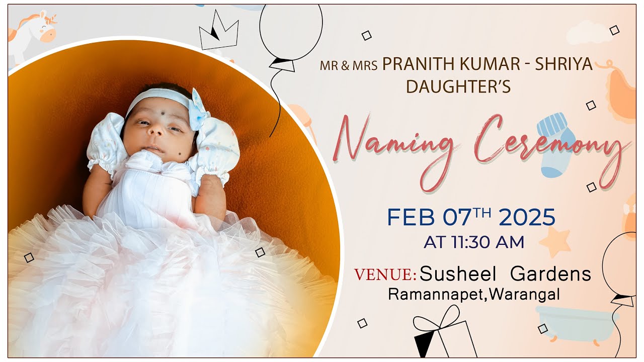 Pranith Kumar - Shriya daughter Naming Ceremony on 07-02-2025 at 11.30 ...