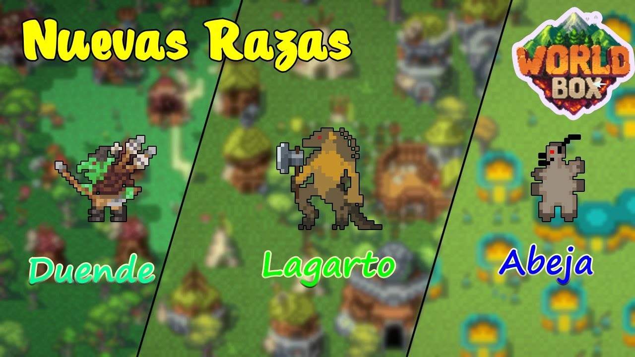 WorldBox Nuevas Razas|| Lagartos, Abejas Y Duendes (Diversity Crate ...