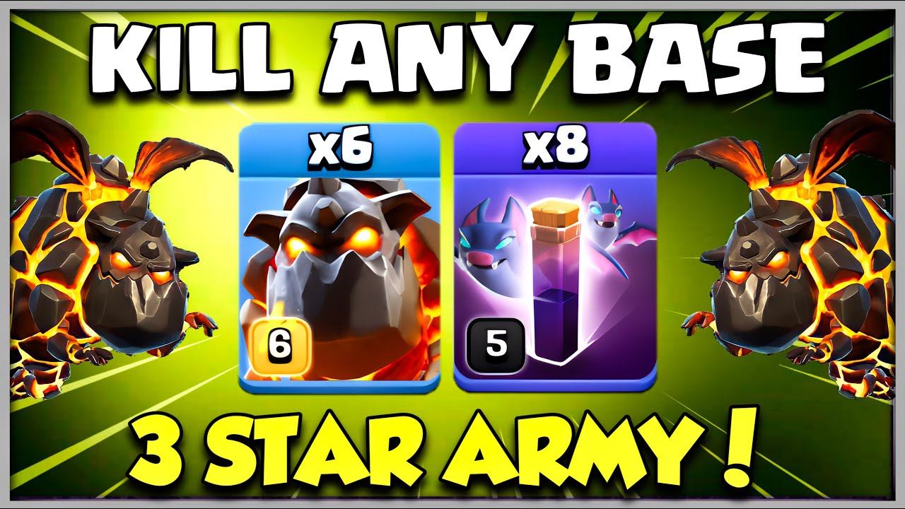 LAVA-BAT SPELL is EASY 3 STAR ARMY!! TH13 Attack Strategy in (Clash of ...