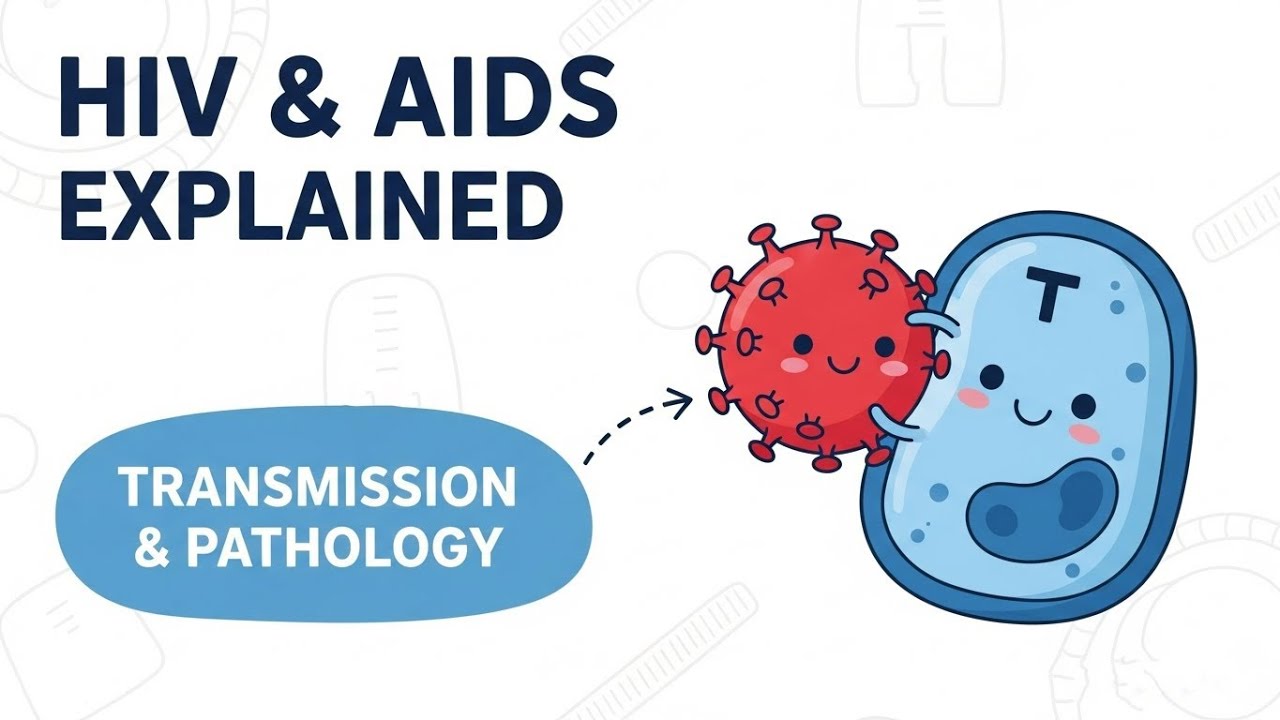 HIV & AIDS - signs, symptoms, transmission, causes & pathology - YouTube