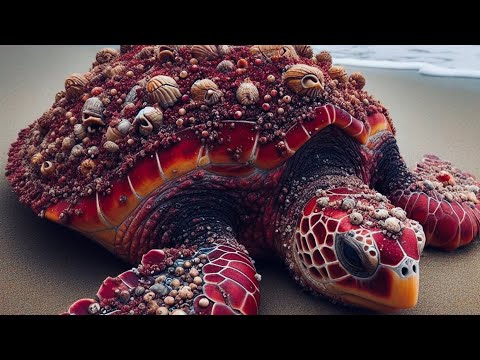 How to removal barnacles on shell sea turtles - YouTube