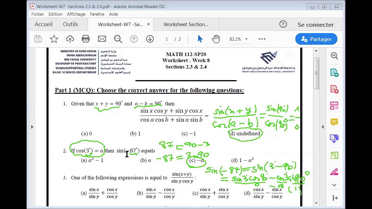 Section 2 3 Math2 Worksheet - YouTube