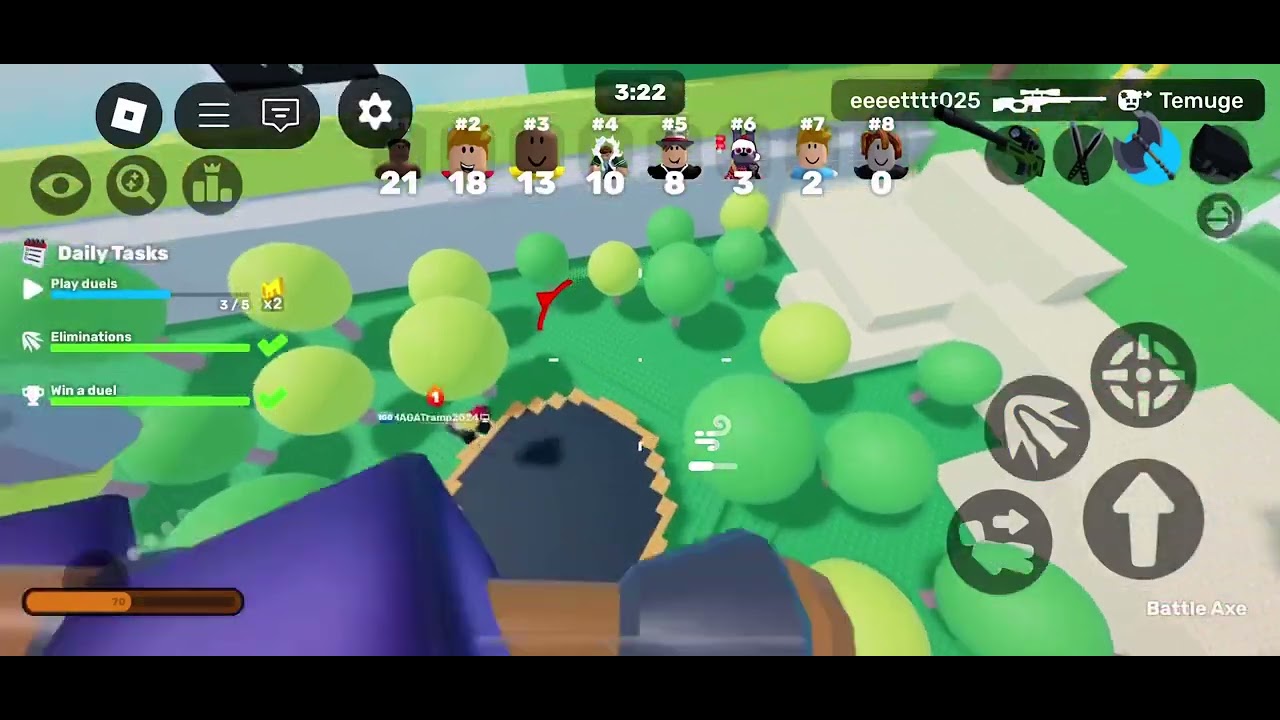 I got the new battle axe and it kinda good in roblox rivals roblox ...