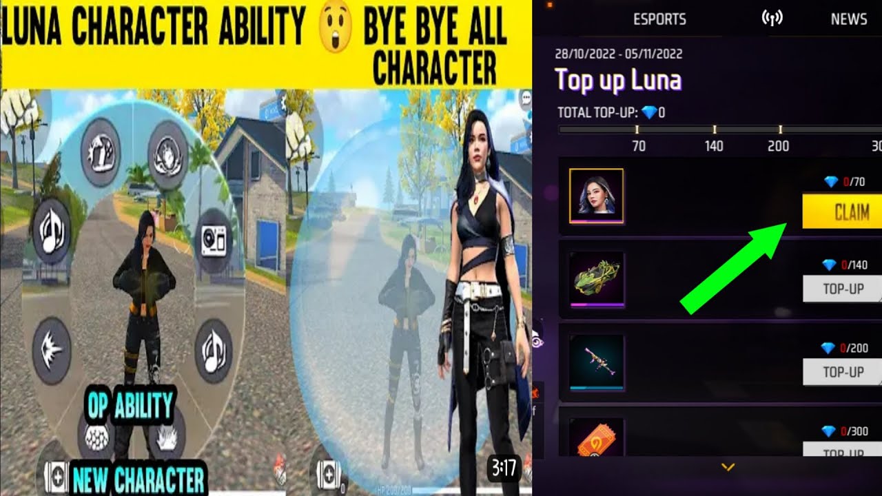 Finally free fire new character Luna ability || bye bye all character - YouTube