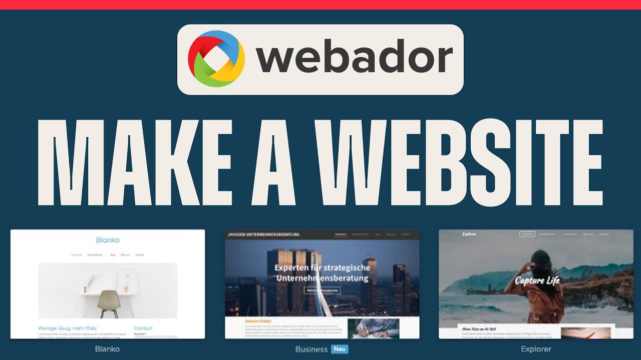 How To Make A Website On Webador - Easy Tutorial - YouTube