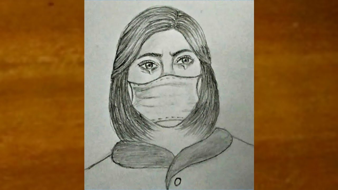 A girl wearing a mask drawing । full drawing tutorial । step by step ...