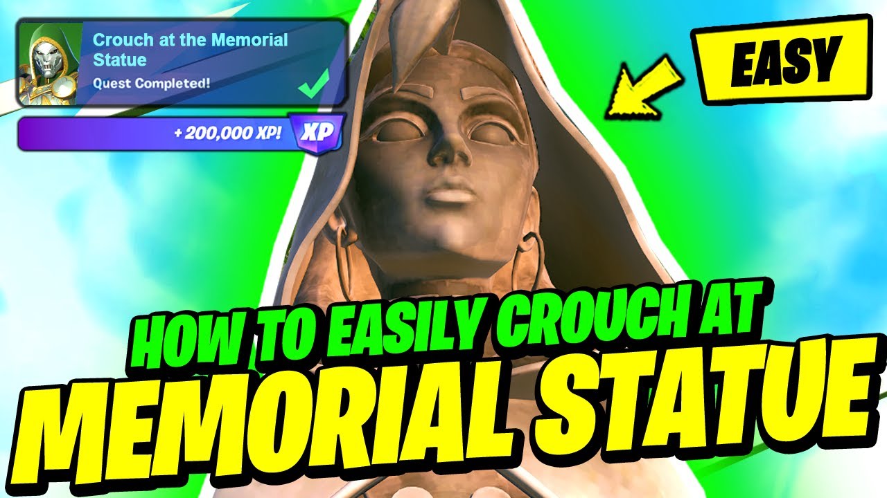 How to EASILY Crouch At The Memorial Statue - Fortnite Dr Doom Quest ...