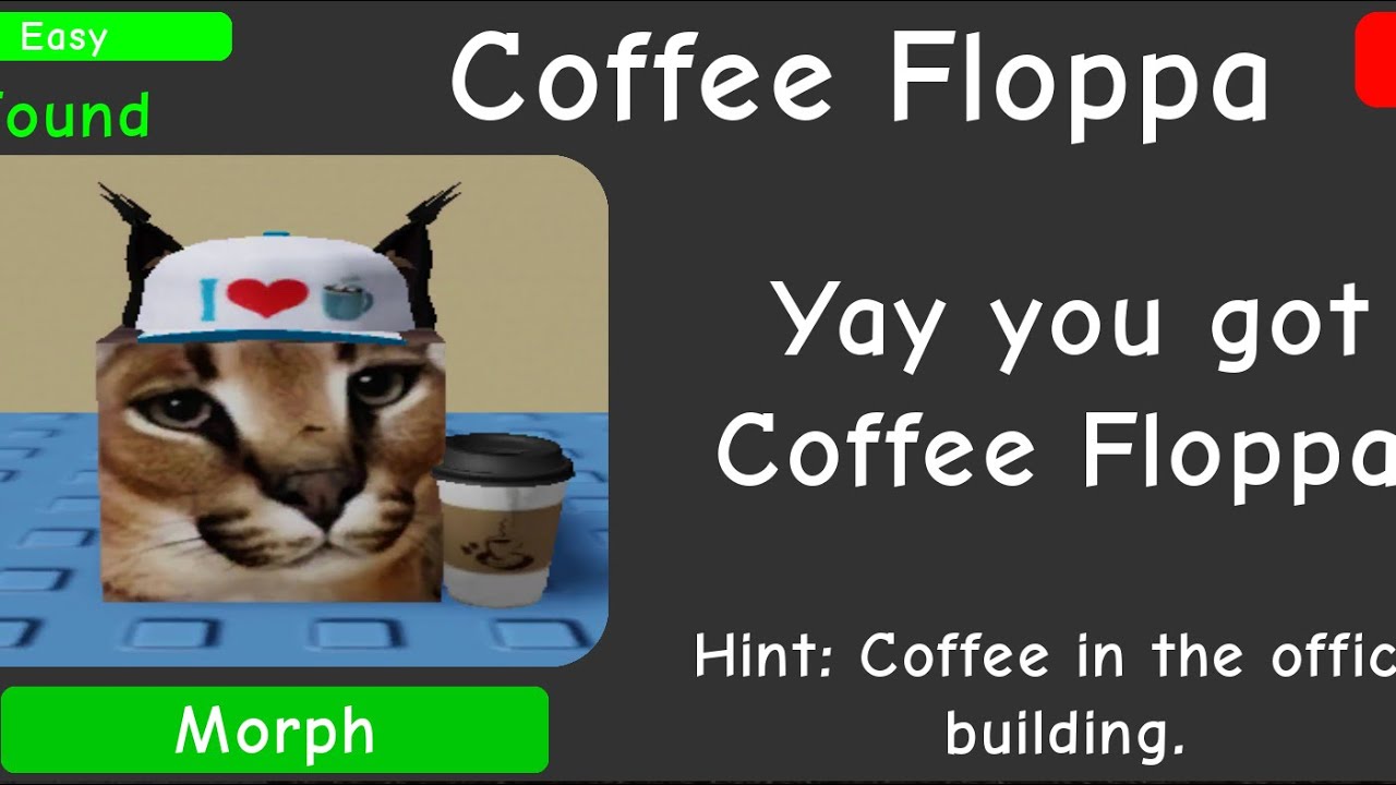 How To Get The “Coffee Floppa” | Find The Floppa Morphs #roblox #floppa ...