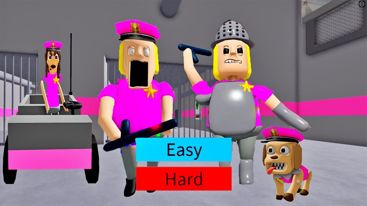 POLICE GIRL PRISON RUN! (NEW OBBY UPDATE) Full Gameplay All Jumpscares ...