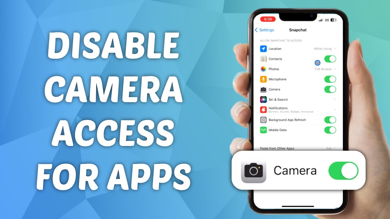 How to Disable Camera Access for Aps on iPhone - YouTube
