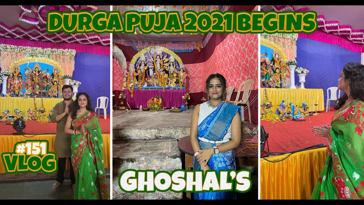 DURGA PUJO BEGINS || SHUBHO SAPTAMI || Ghoshal Vlog 151 | - YouTube