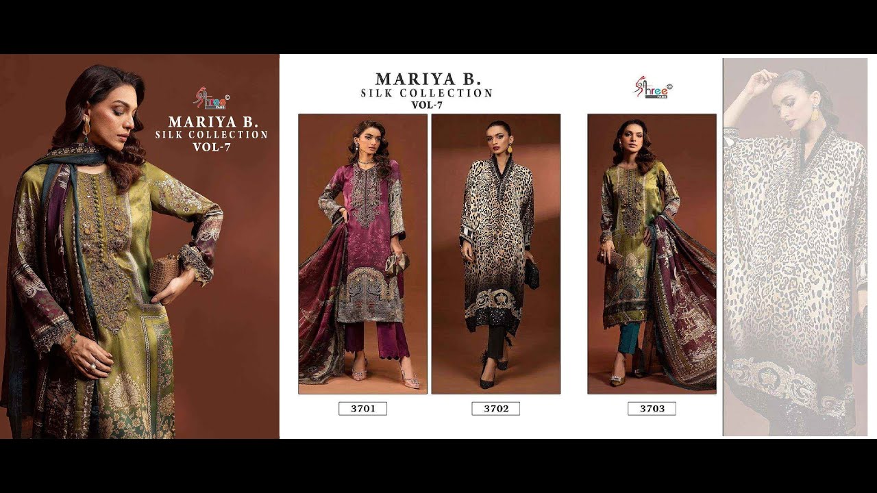 SHREE FABS MARIA B SILK COLECTION VOL 7 pakistani suit wholesale surat ...