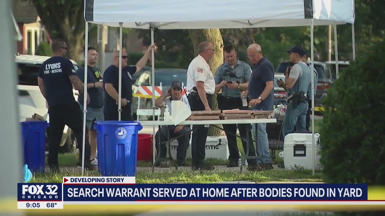 Search warrant served at Illinois home where bodies found in yard - YouTube