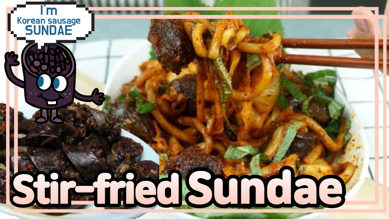 [Eng] Stir-fried Korean Sausage(sundae bokkeum) 순대우동볶음 야식 메뉴로 딱 좋아요 ...