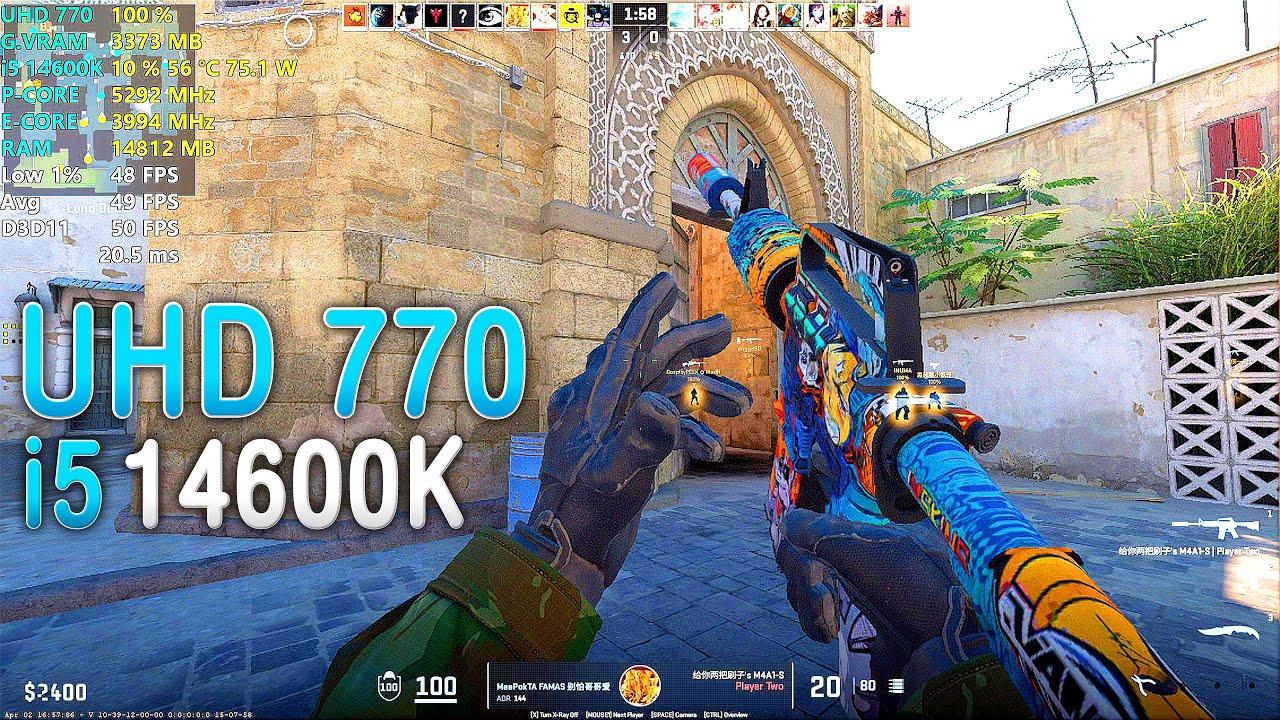 CS2 Counter-Strike 2 - UHD 770 + i5 14600K - April 2024 - YouTube