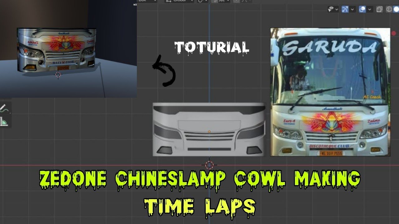 blender tourist bus zedone cowl making toturial - YouTube