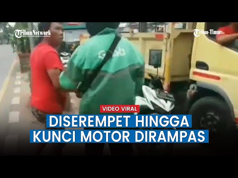 VIRAL, Diserempet, Driver Ojol Cekcok dengan Sopir Truk hingga Kunci Motor Dirampas