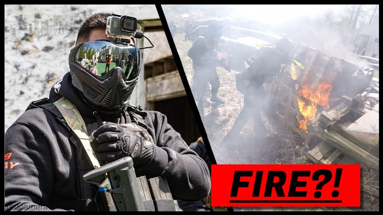 Barrie Paintball (Airsoft) GHK M4 GAMPLAY (Also a fire started..) - YouTube