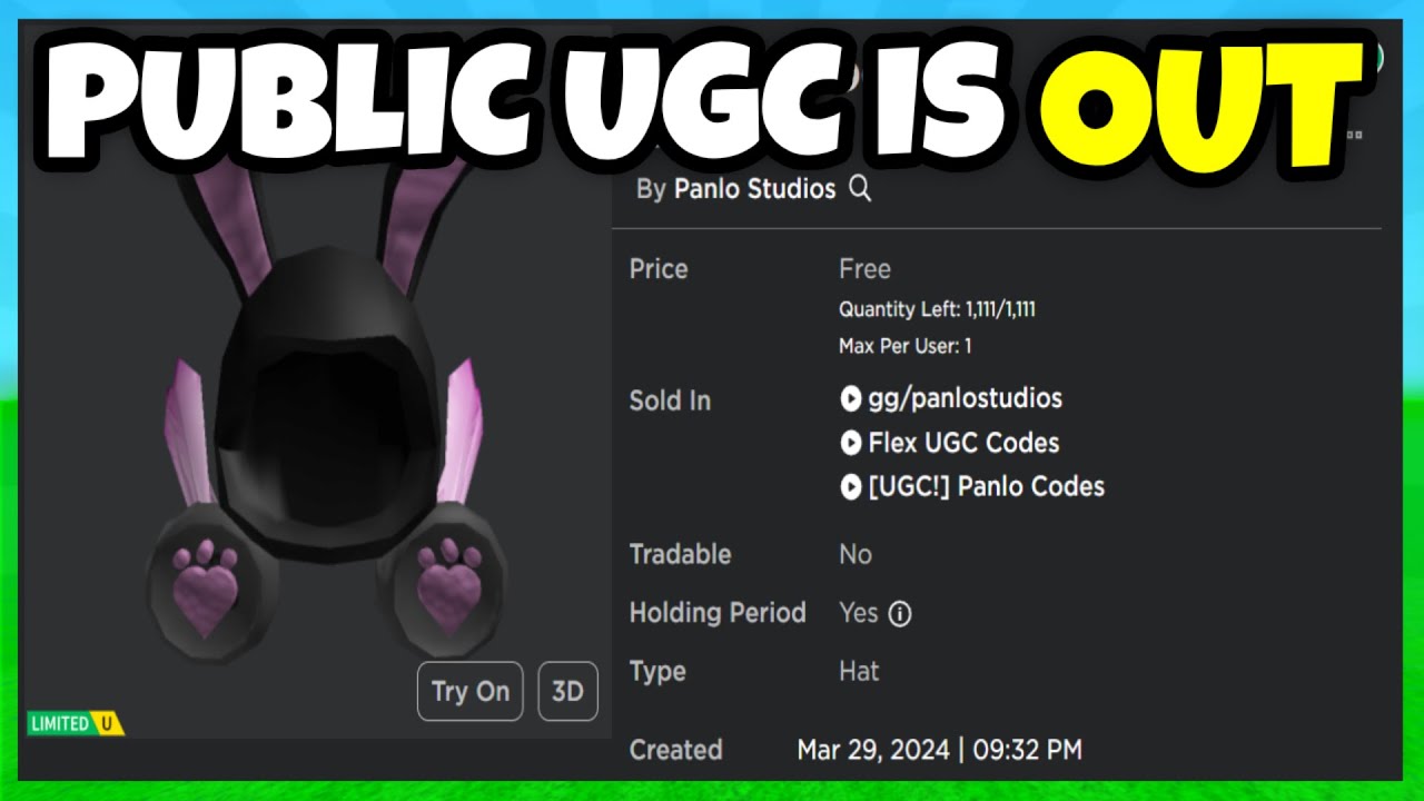 Public UGC is NOW AVAILABLE on ROBLOX - YouTube