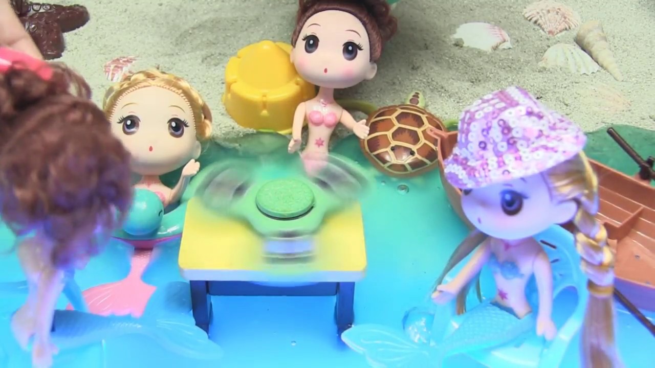 DIY Cute & FUN Kawaii Sand & Slime Beach PARTY with Mermaid Chibi Dolls ...