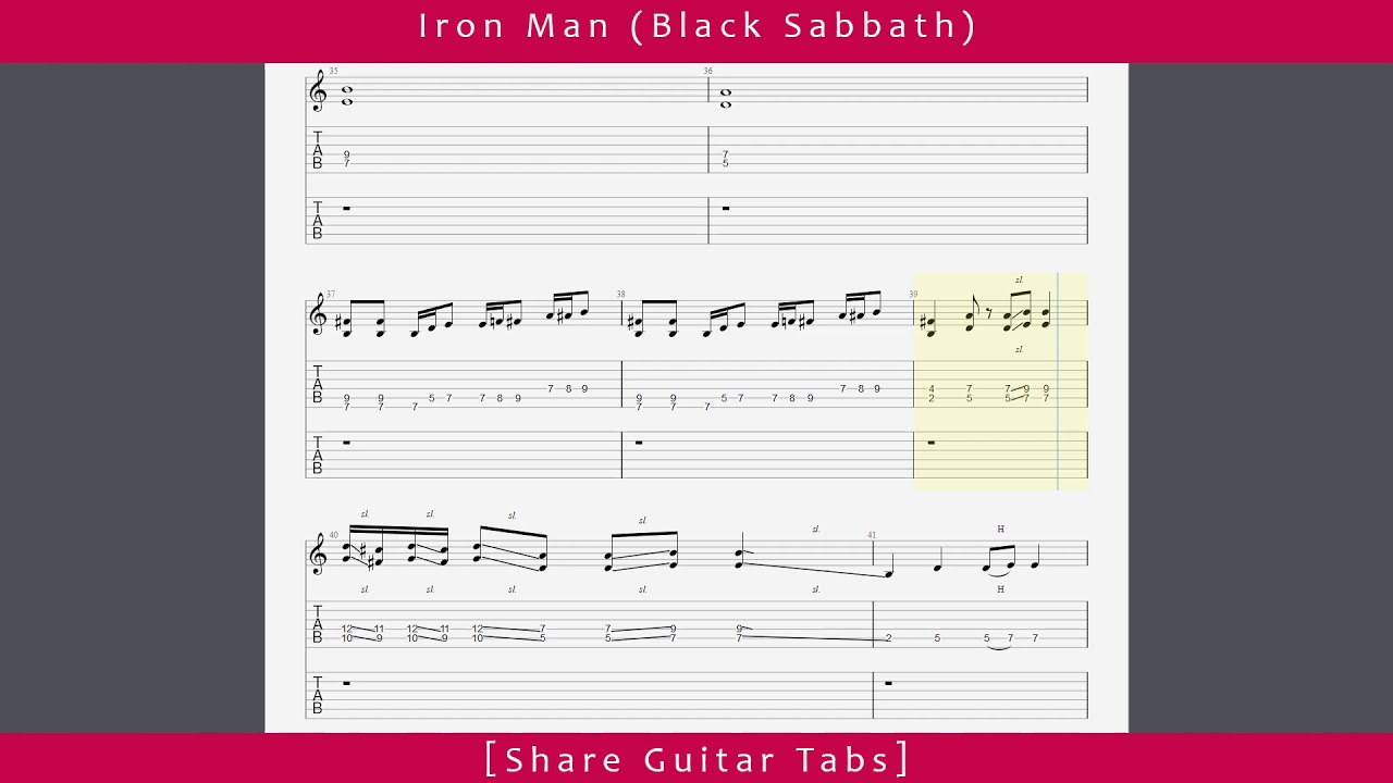 [Share Guitar Tabs] Iron Man (Black Sabbath) HD 1080p - YouTube