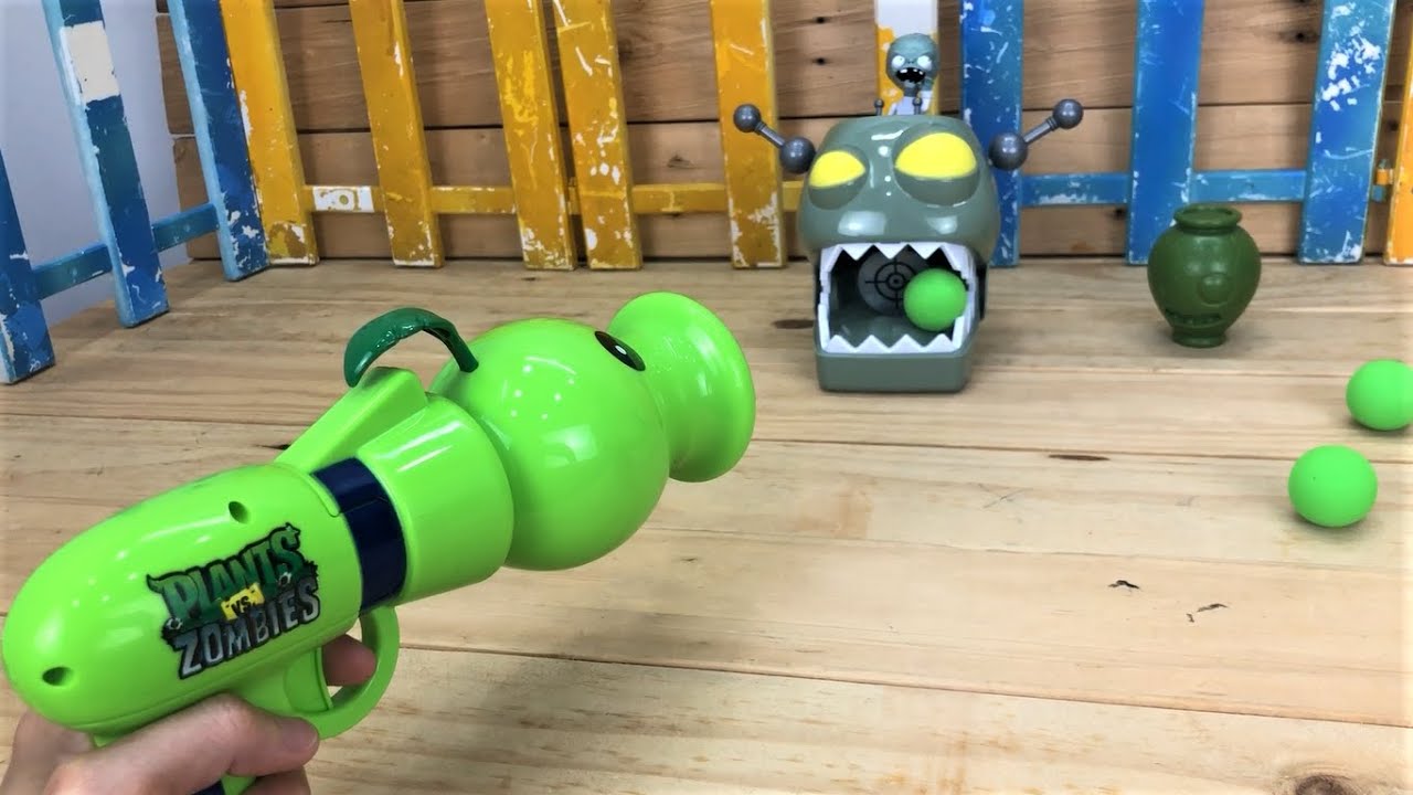 Peashooter Gun PVZ Toy Set To Defeat Dr. Zomboss - YouTube