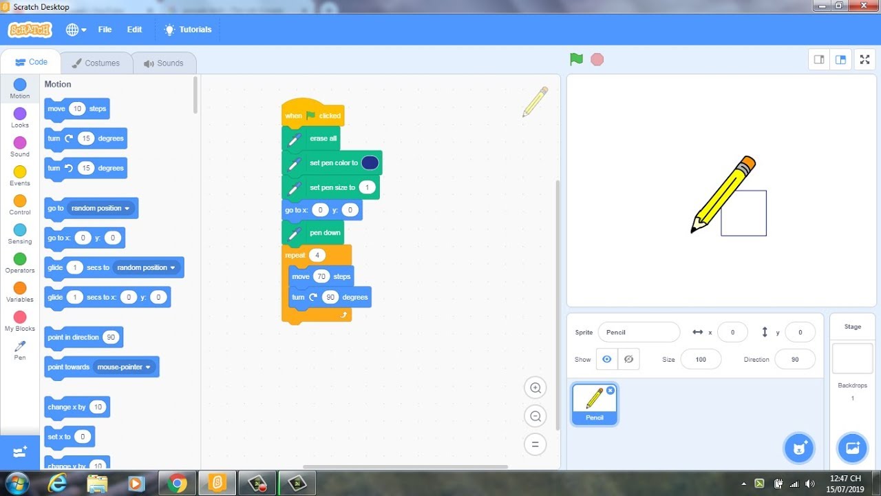 Cách vẽ hình vuông trong scratch - Hướng dẫn đơn giản và chi tiết