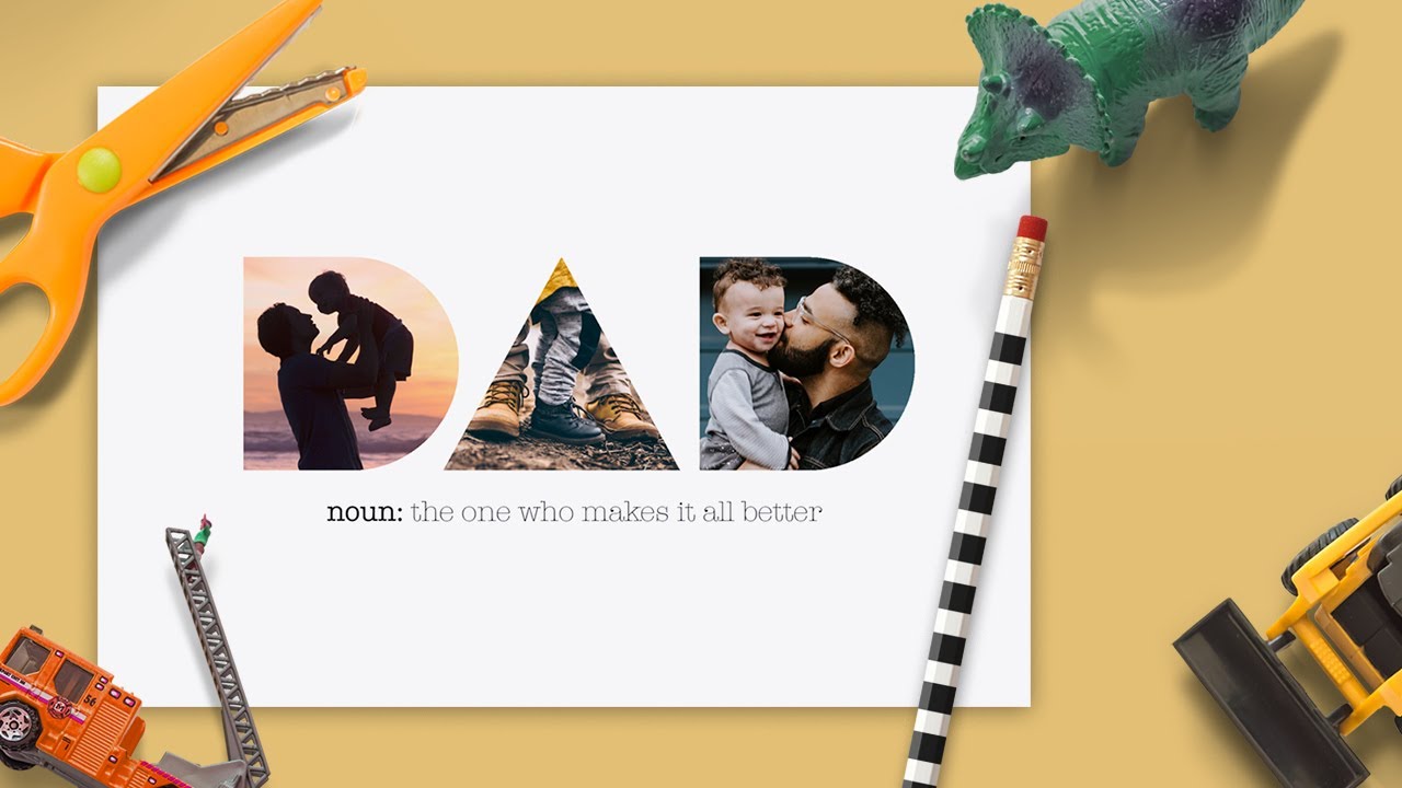 Father's Day Photoshop Template | Printable | Greeting Card | Wall Art ...