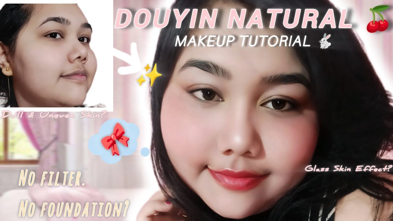 NATURAL DOUYIN MAKEUP ON ACNE BROWN SKIN - YouTube