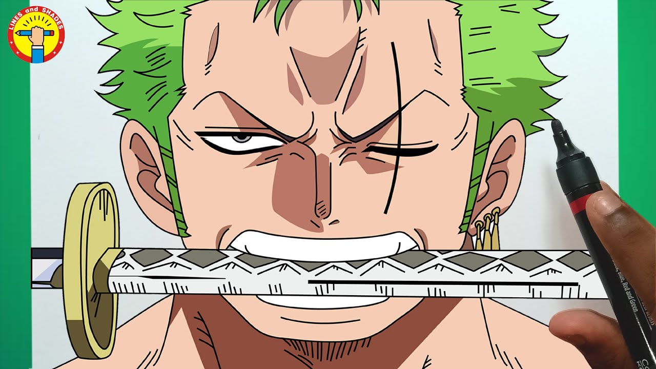 Zoro Face Drawing Easy With Colour