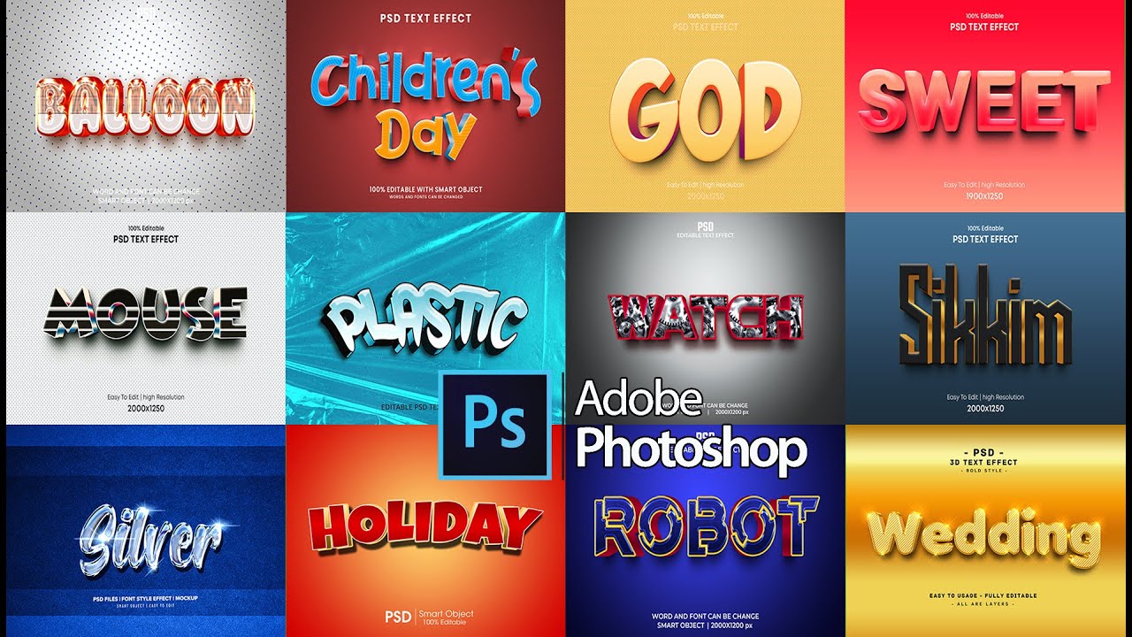 Best 3D Text Effect Free Psd-Adobe Photoshop📌 - YouTube
