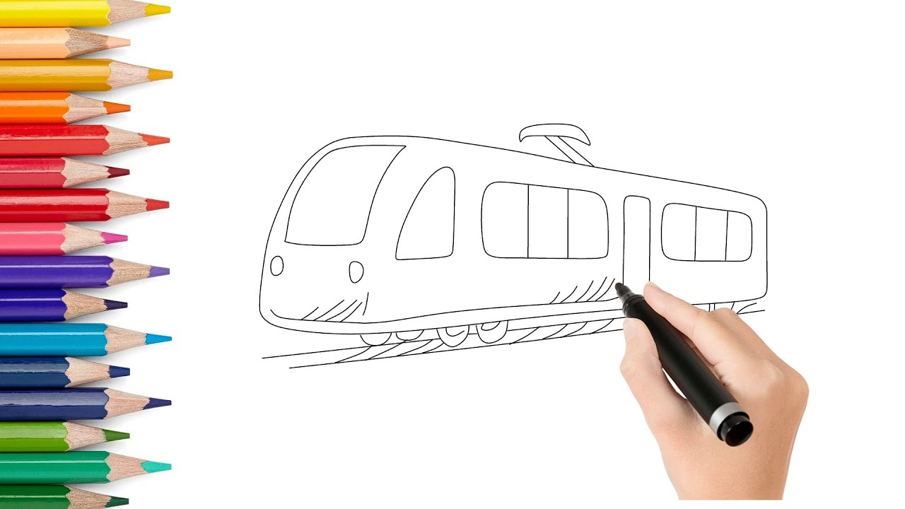 How To Draw Train 🚄, Drawing For Kids ️ 👦🏻 - YouTube