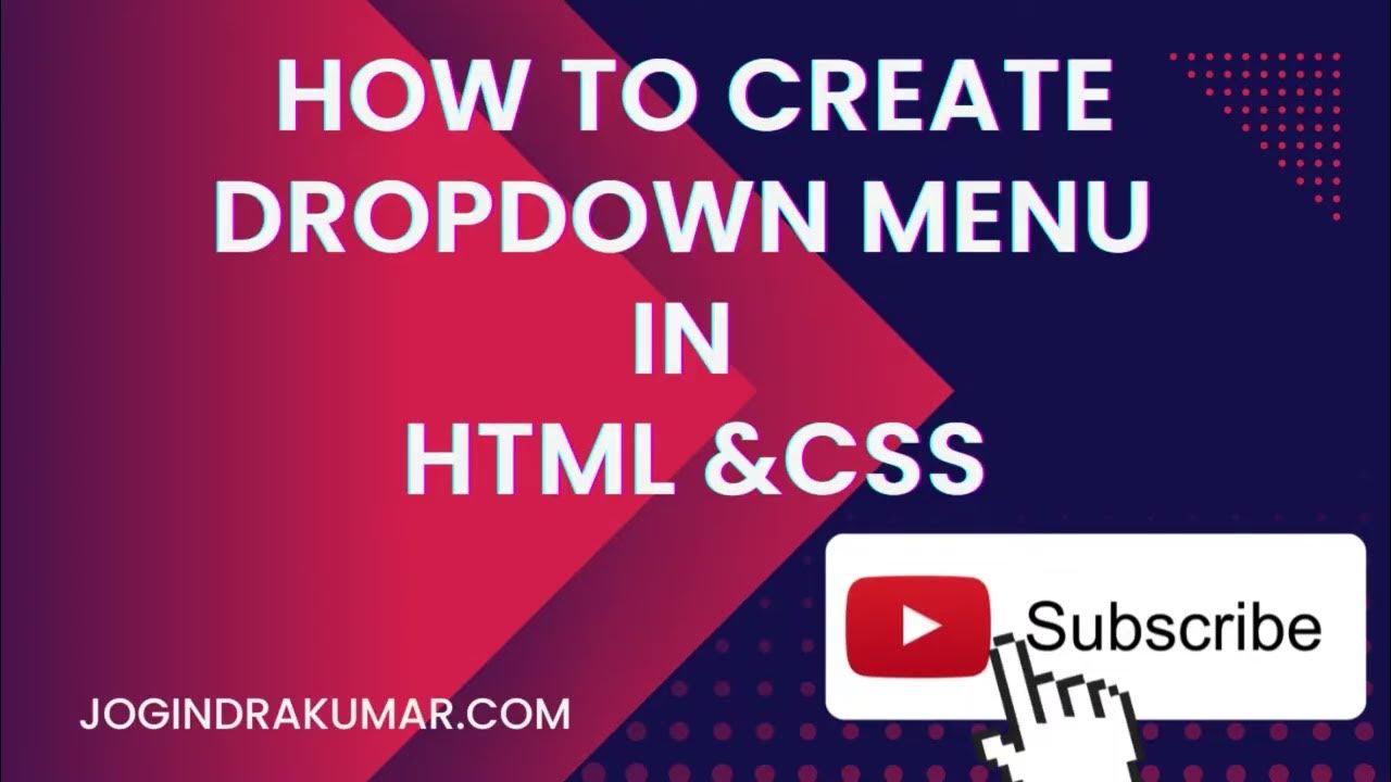 How To Create Dropdown Menu In Html And Css Html Css Dropdown Menu Dropdownmenu Youtube
