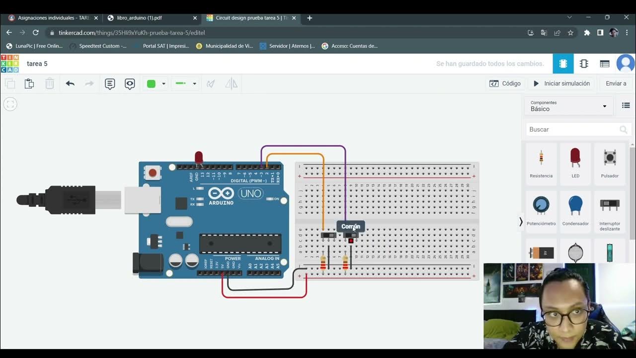 TAREA 5 Ejercicio 1 de la página 69 del "Libro de Arduino Laboratorios" - YouTube