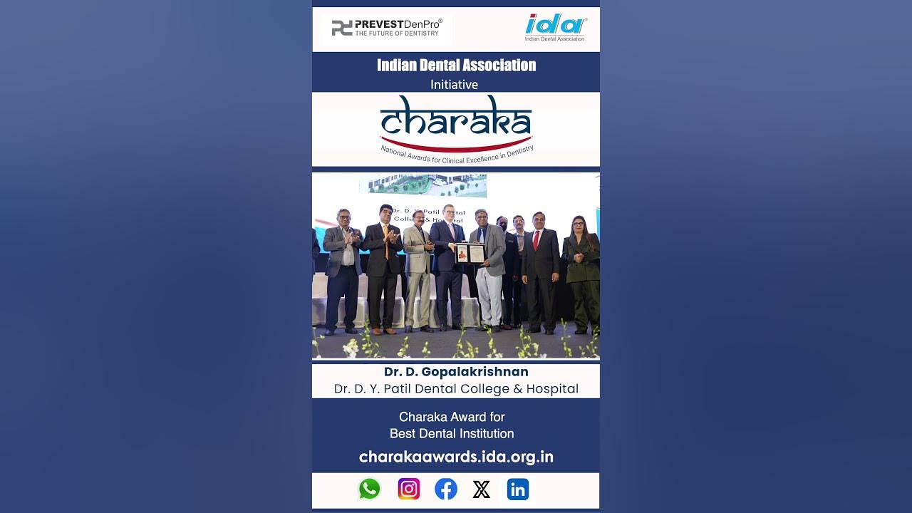 Meet Dr. D Gopalakrishnan one of our Charaka Award Winner for Best Dental Institution - YouTube