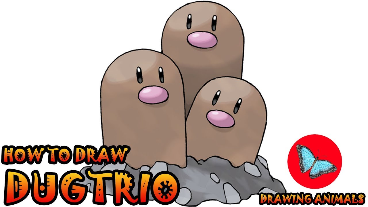 How To Draw Dugtrio From Pokemon | Drawing Animals - YouTube