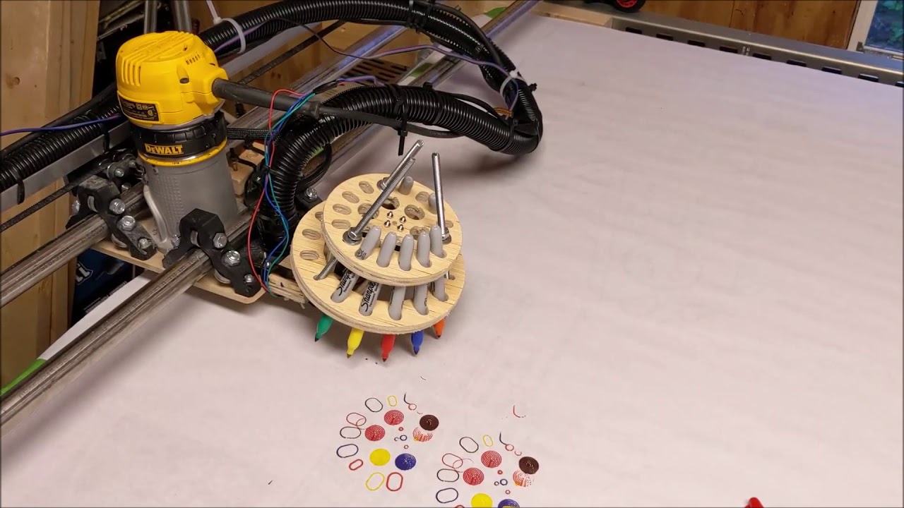 Pen Carousel on Lowrider CNC - YouTube