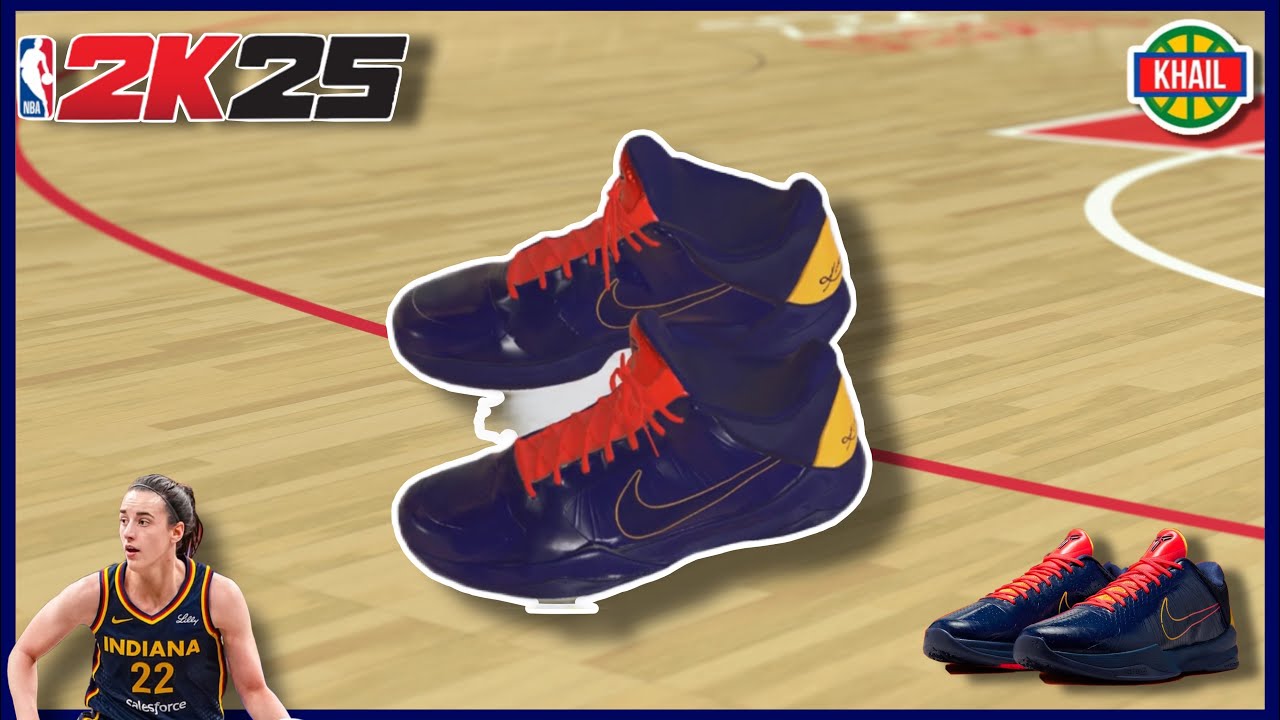 NBA 2K25 Shoe Creator- Caitlin Clark x Zoom Kobe 5 Protro 'Indiana ...