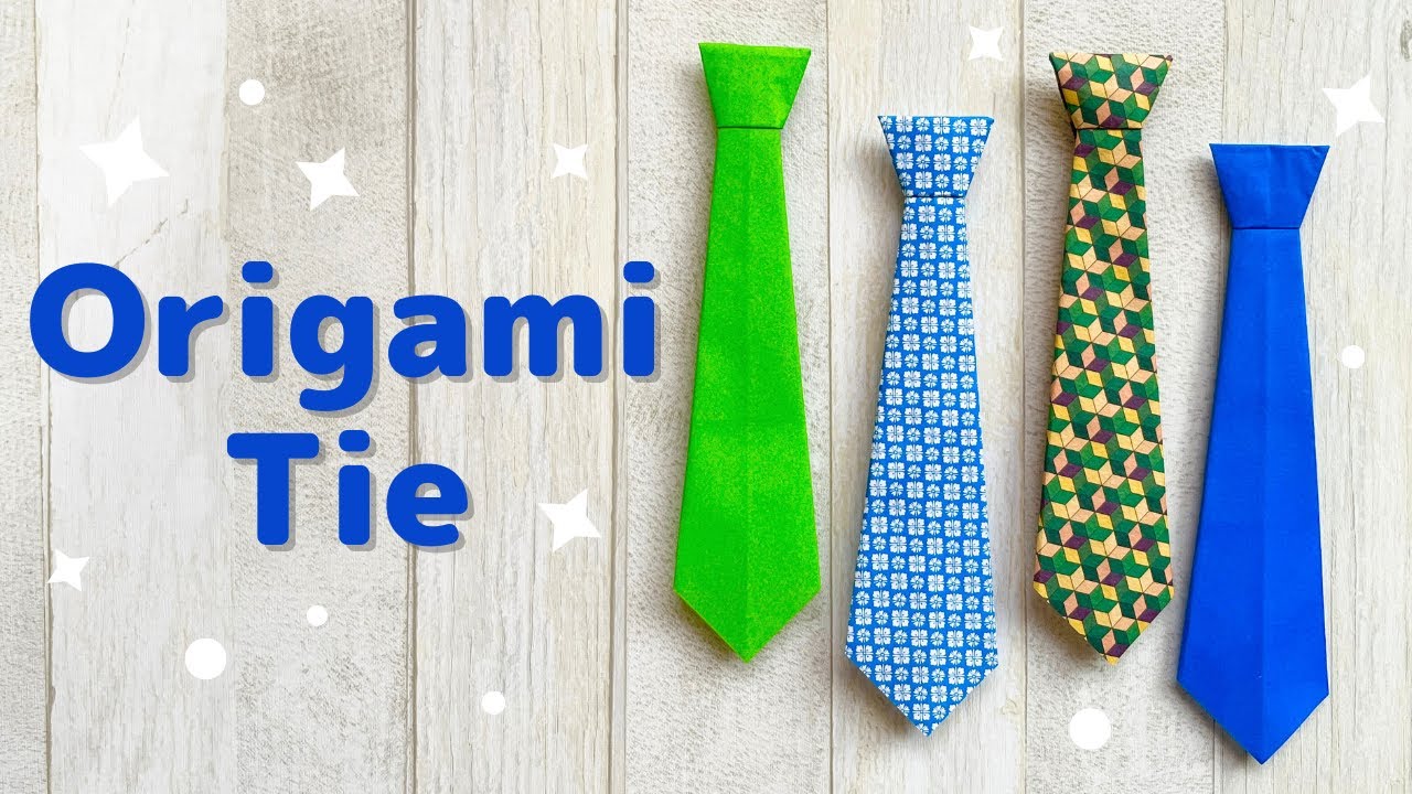 How to make an origami Tie / Necktie (difficulty level: 2★★) ネクタイの折り紙の ...