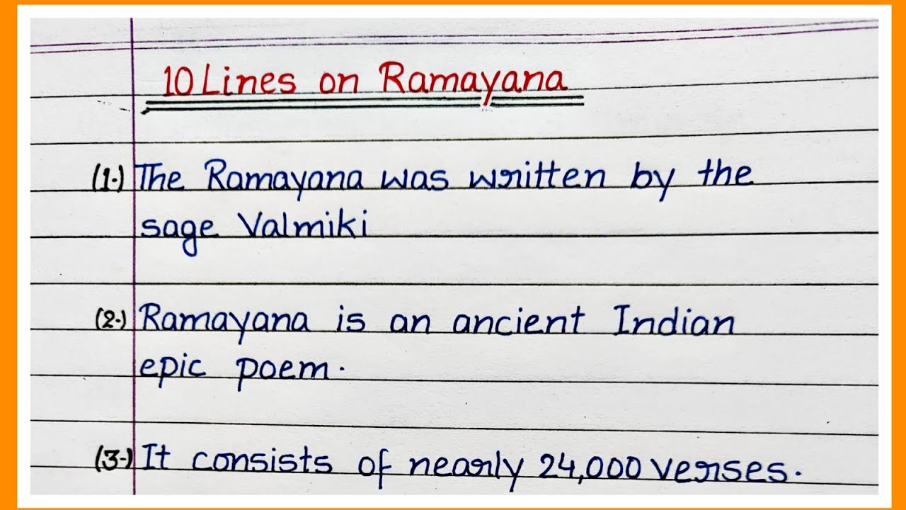 Essay on Ramayana/ 10 Lines on Ramayana/ 10 Lines Essay on Ramayana ...
