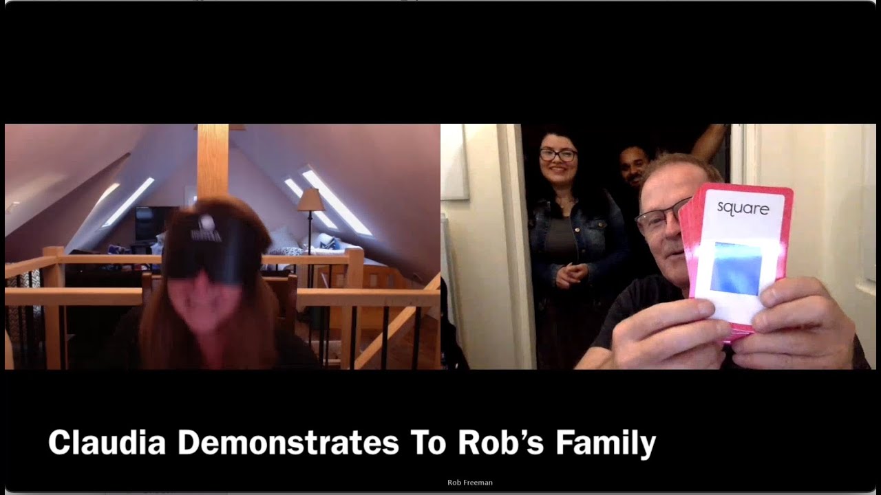 437 Claudia Walks Around Room Seeing Blindfolded & Eye Patches, Using Her Mindsight - YouTube
