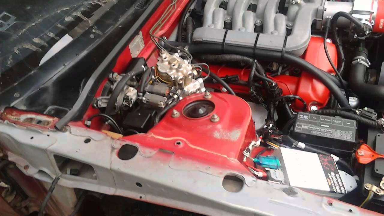Nissan S13 V6 swap Jaguar AJ30 engine with Megasquirt - YouTube