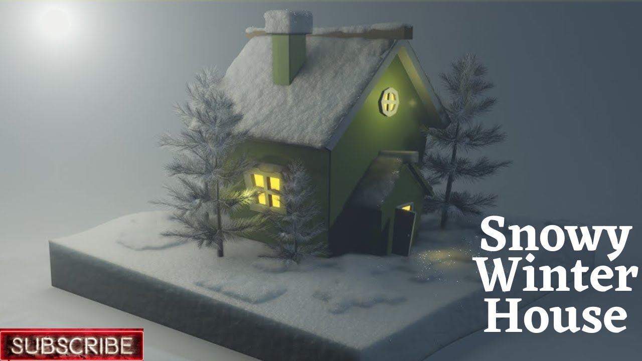 Created a SNOWY Winter House | Blender 3D - YouTube