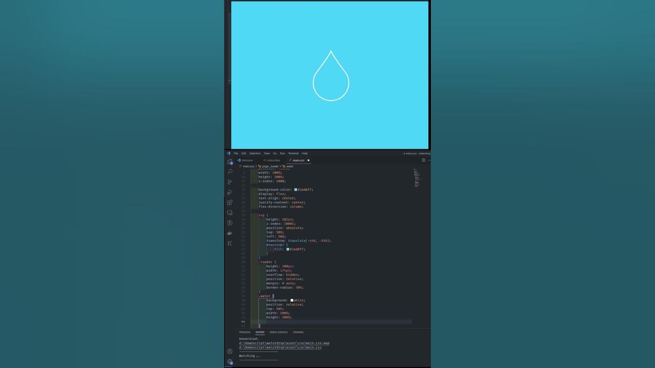 Make Waterdrop wave effect #HTML #CSS #shorts #dawnscript - YouTube