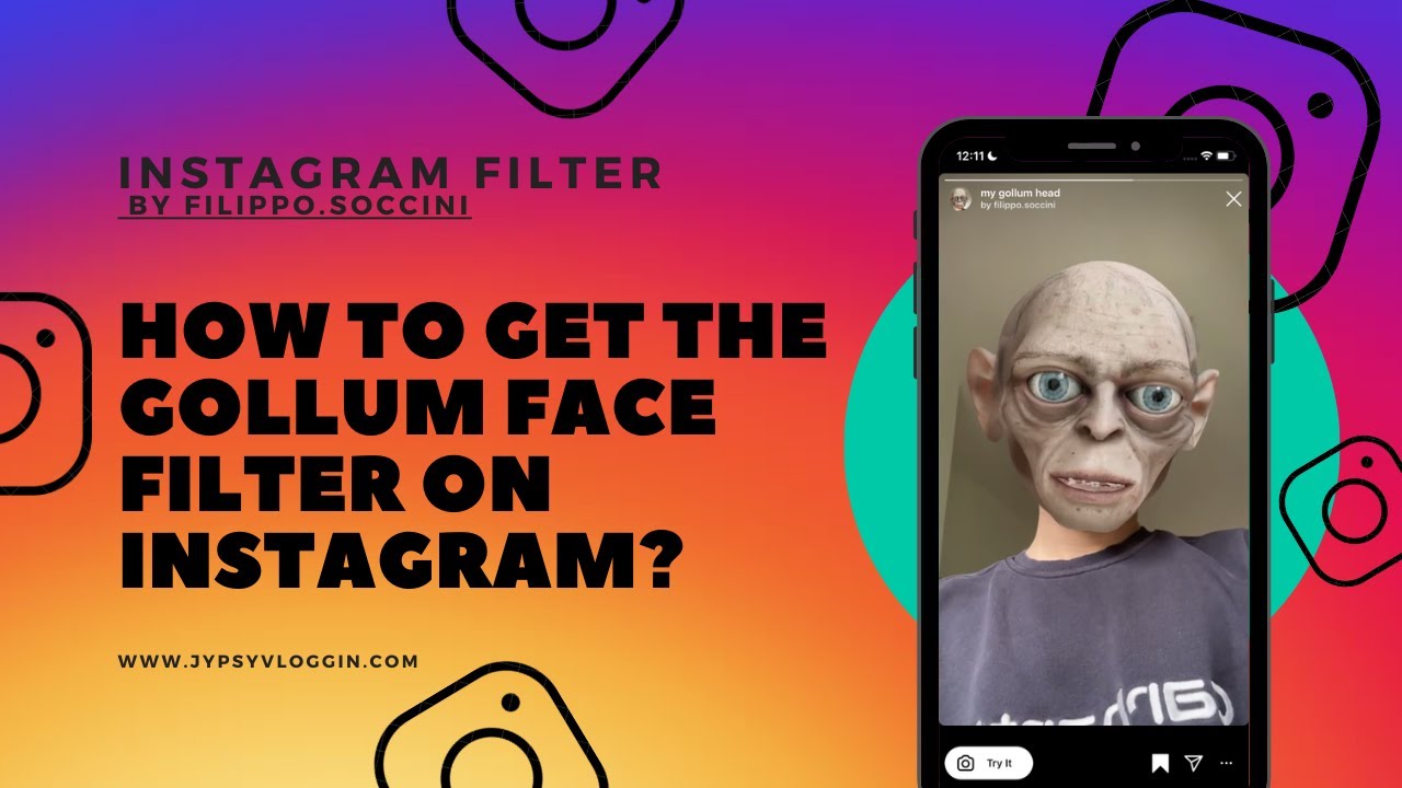 How to get the Gollum Face Filter on Instagram - YouTube