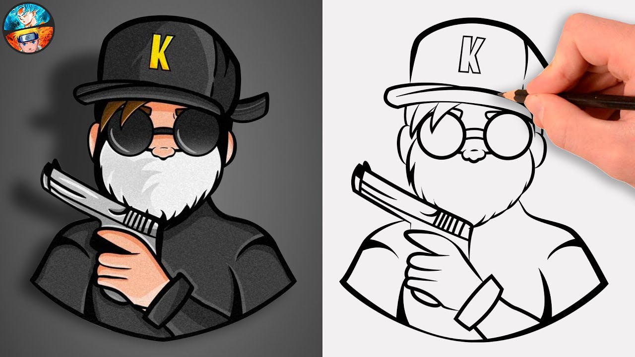 COMO DIBUJAR CARTOON DE FREE FIRE SKIN ( CON PISTOLA EN MANO ...