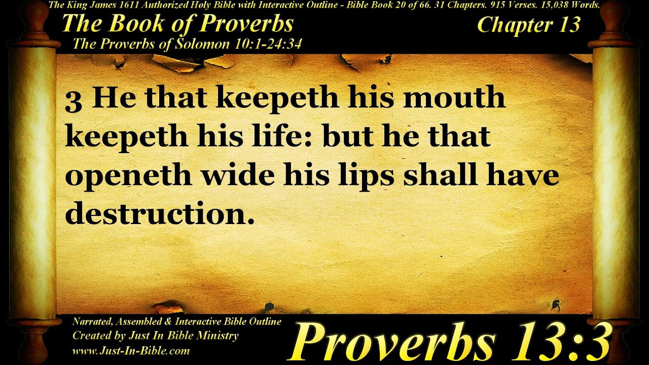 Bible Book #20 - Proverbs Chapter 13 - The Holy Bible KJV Read Along ...
