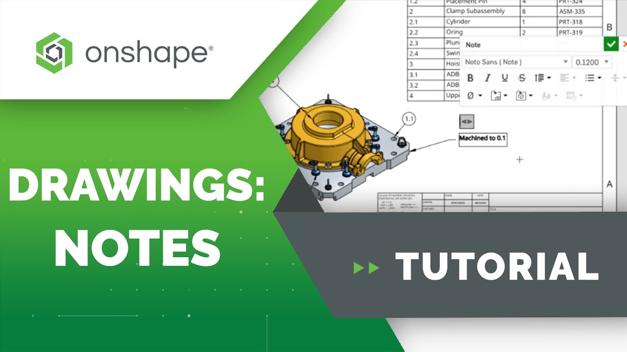 Notes Overview in Onshape Drawings - YouTube