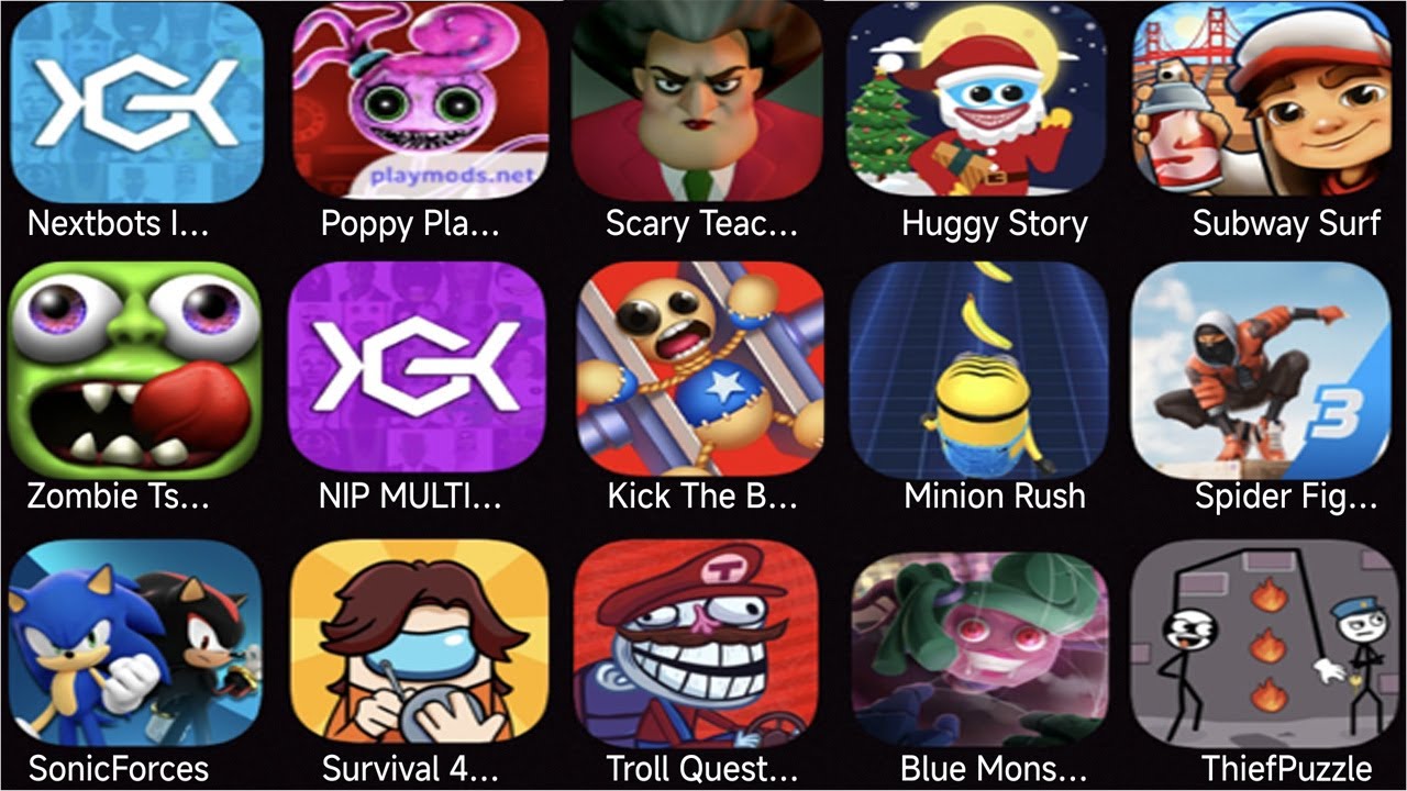 Nextbots In Playground, Zombie Tsu..,Poppy Playtime..,Survival...,Kick ...
